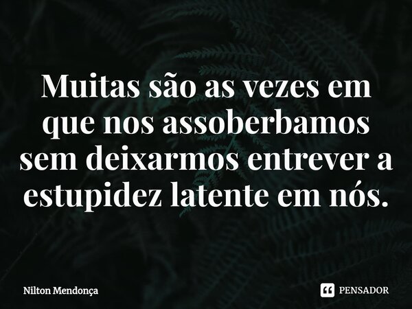 Muitas São As Vezes Em Que Nos Nilton Mendonça Pensador